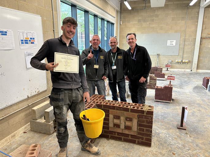 Chichester College bricklaying student strikes gold at prestigious ...