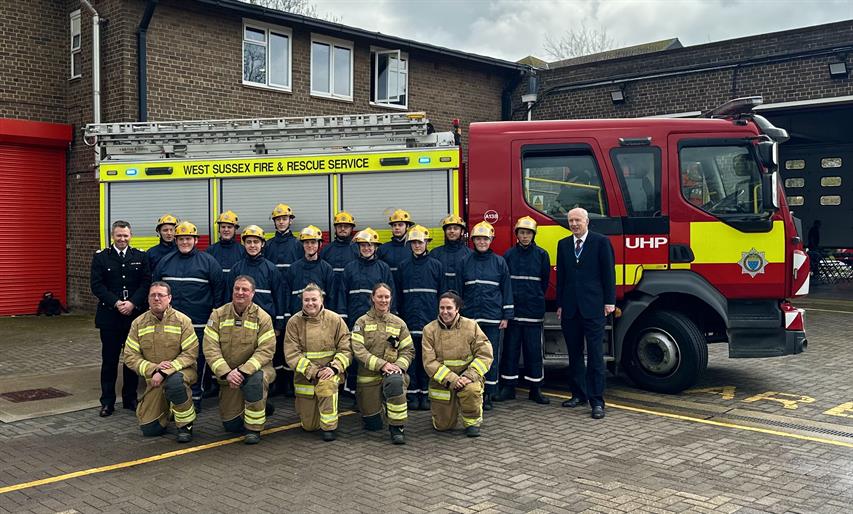 Students enjoy intense training programme with fire service | Crawley ...