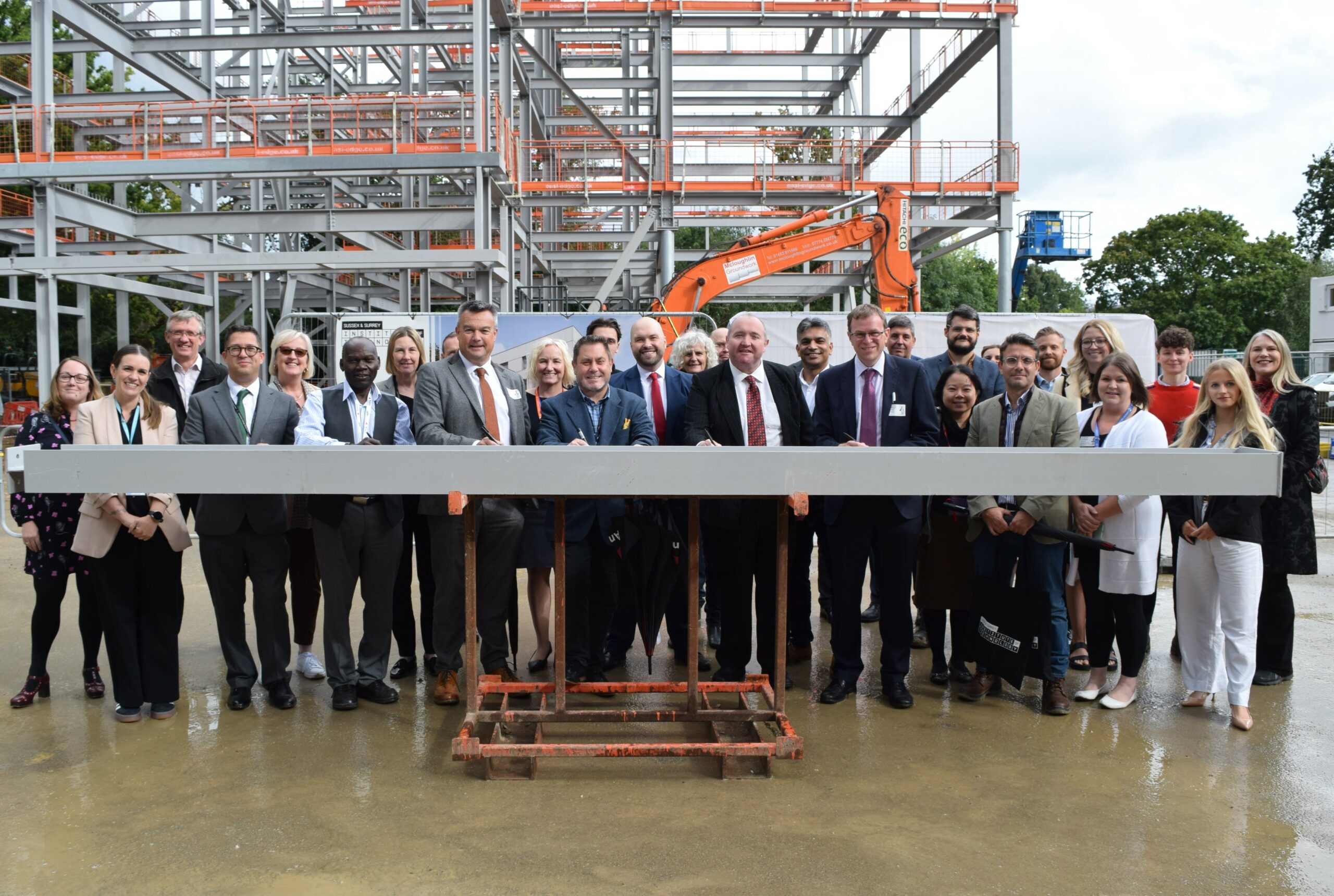 Steel signing marks progress of new, multi-million-pound build at Crawley College | Crawley College